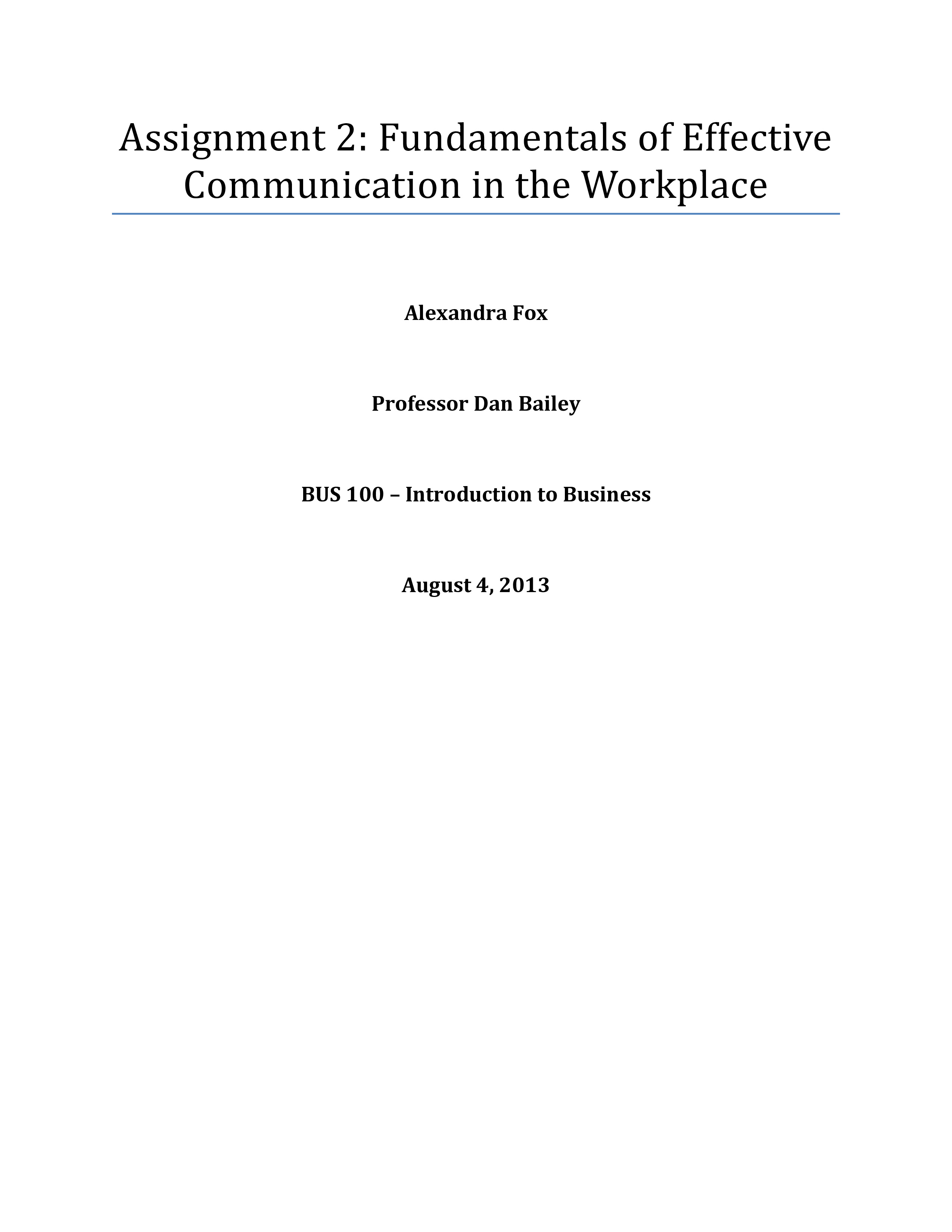 Fundamentals Of Effective Communication