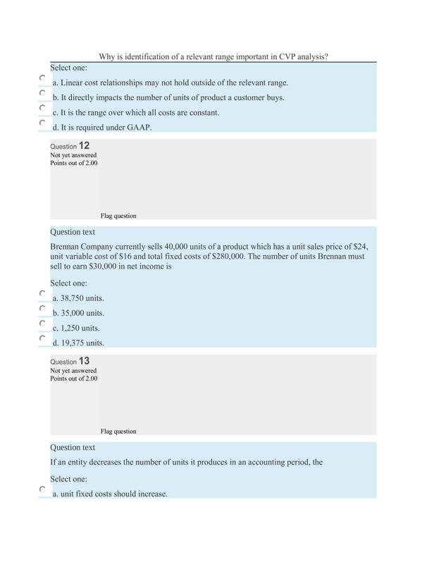 Why Is Identification Of A Relevant Range Important In CVP Analysis?