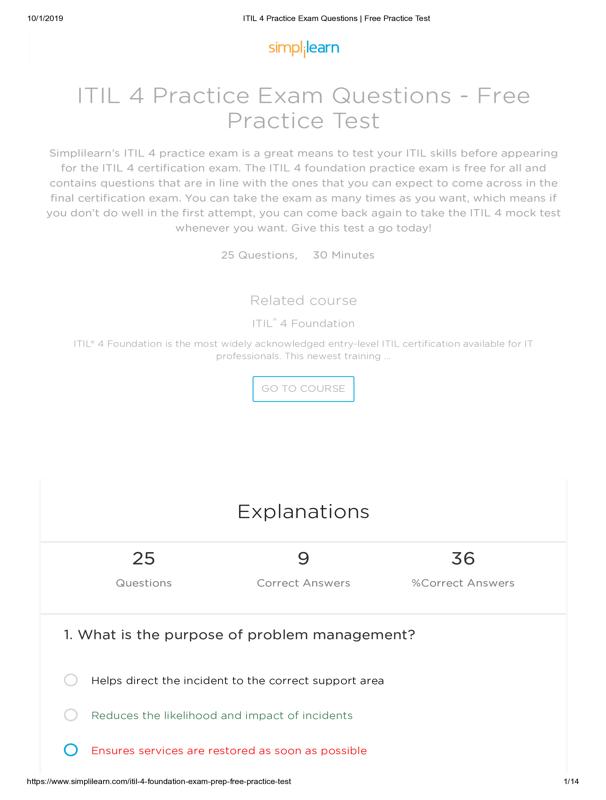 MISC ITIL 4 Practice Exam Questions Free Practice Test