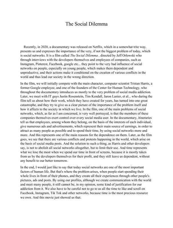 The Social Dilemma- Film Review