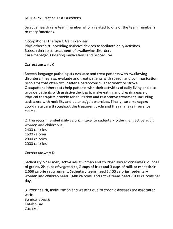 NCLEX-PN Practice Test Questions