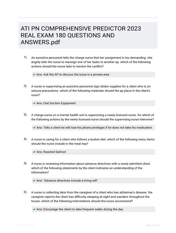 ATI PN COMPREHENSIVE PREDICTOR 2023 REAL EXAM 180 QUESTIONS AND ANSWERS.pdf