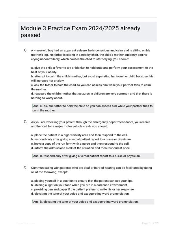 Module 3 Practice Exam 2024/2025 Already Passed