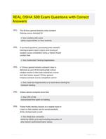 REAL OSHA 500 Exam Questions With Correct Answers