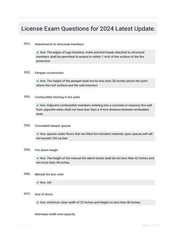 License Exam Questions For 2024 Latest Update.