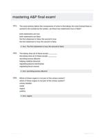 Mastering A&P Final Exam!