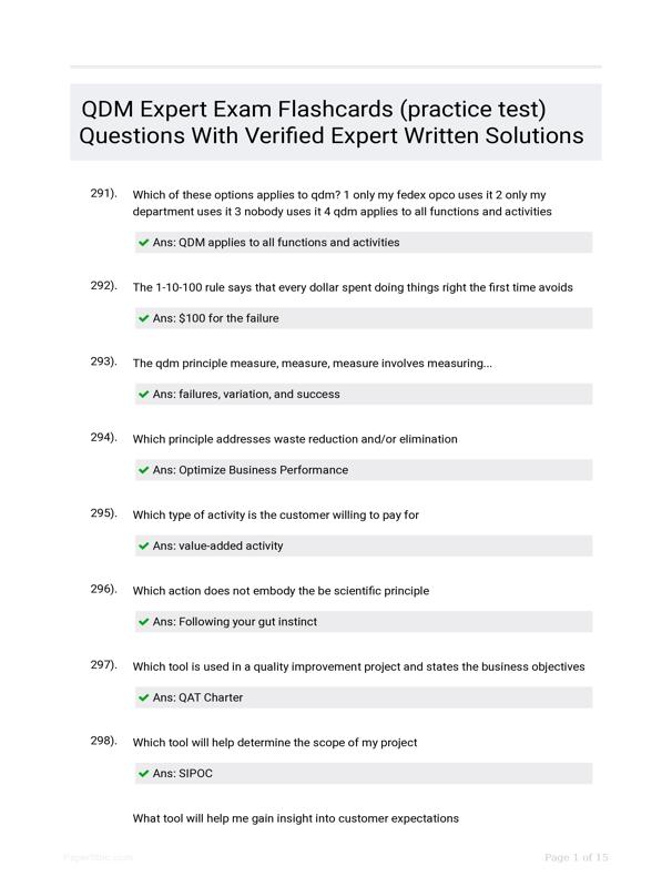 QDM Expert Exam Flashcards (practice Test) Questions With Verified ...