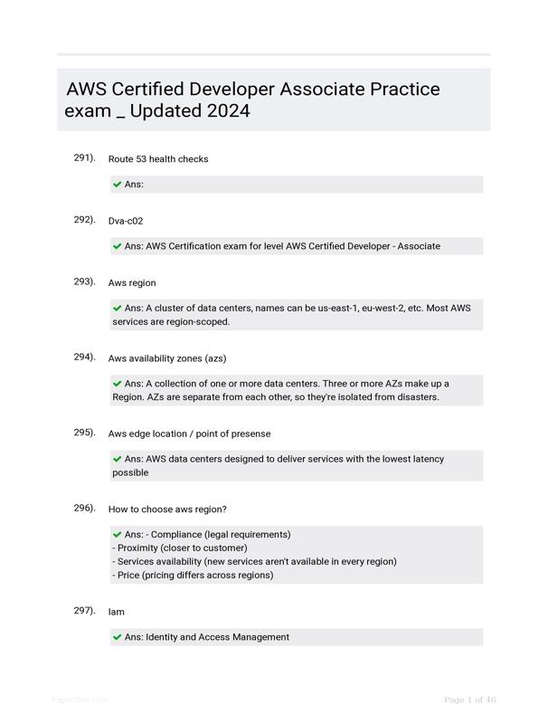 AWS Certified Developer Associate Practice Exam _ Updated 2024