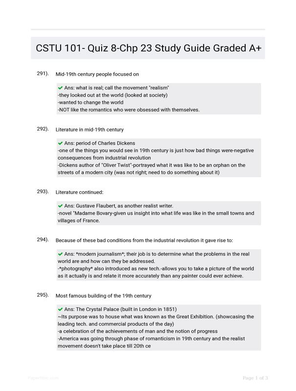 CSTU 101- Quiz 8-Chp 23 Study Guide Graded A+