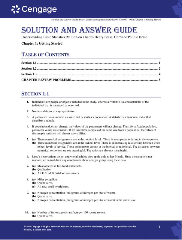 Understanding Basic Statistics 9th Edition Charles Henry Brase, Corrinne Pellillo Brase ...